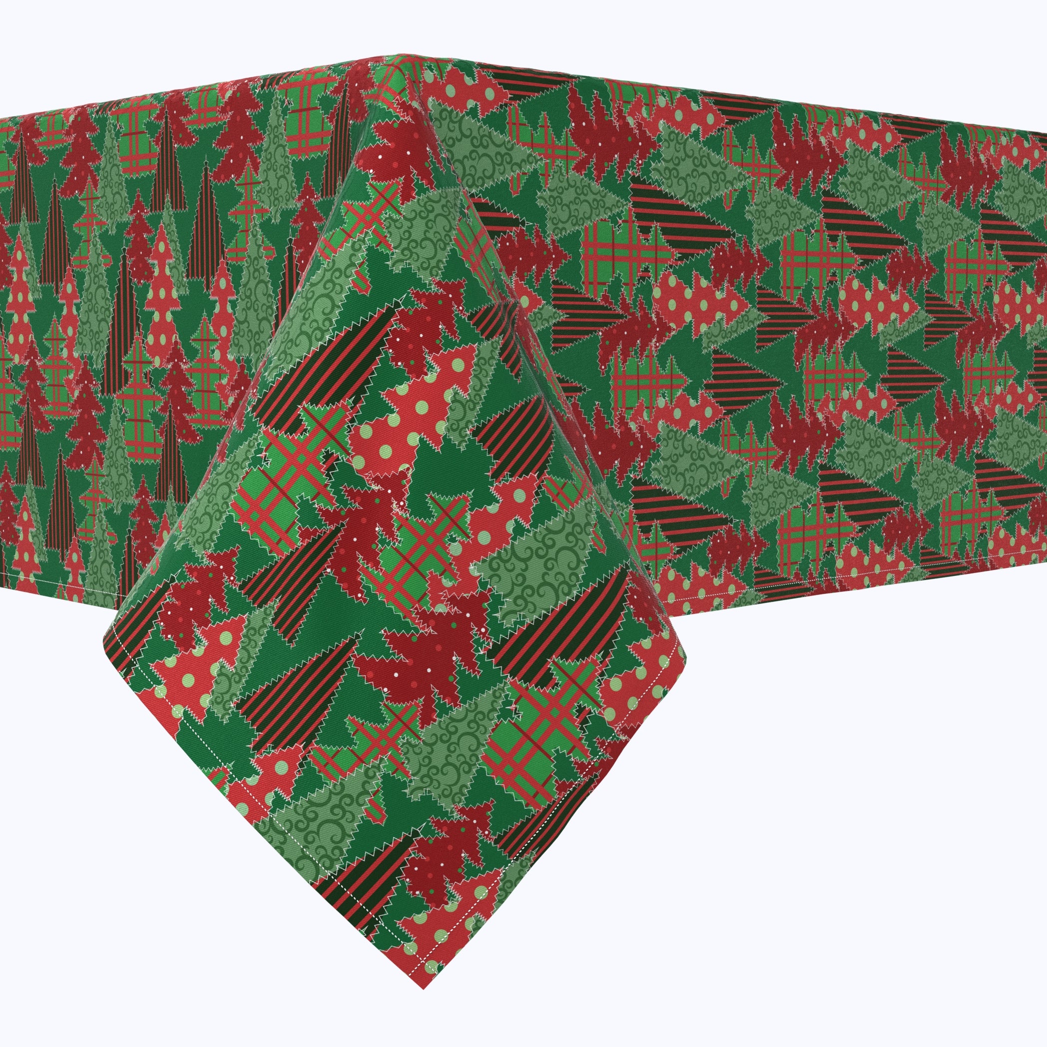 Christmas tree Patchwork Cotton Rectangles – Tablecloth.com