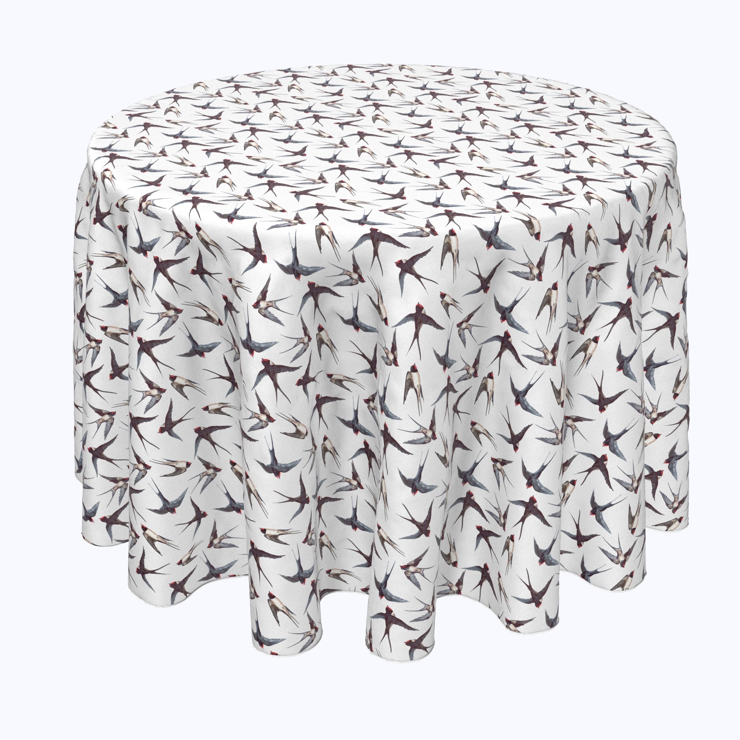 Hand Drawn Swallows Rounds – Tablecloth.com
