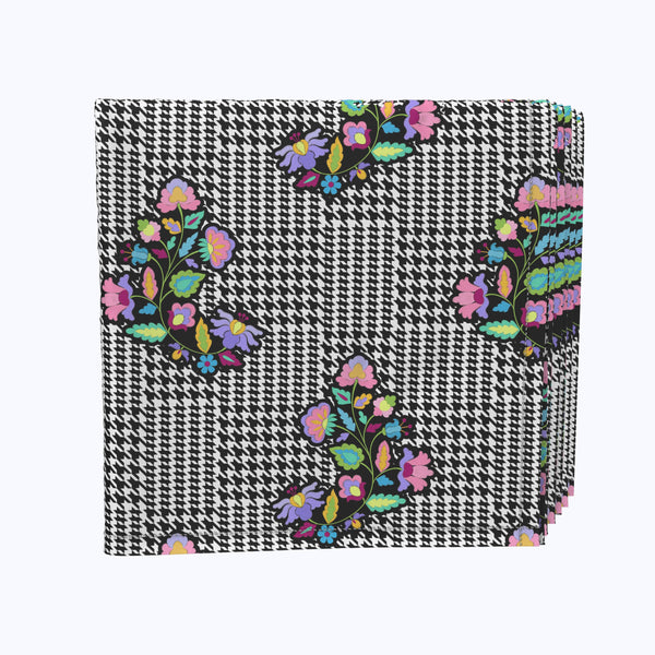 Houndstooth & Flowers Napkins – Tablecloth.com