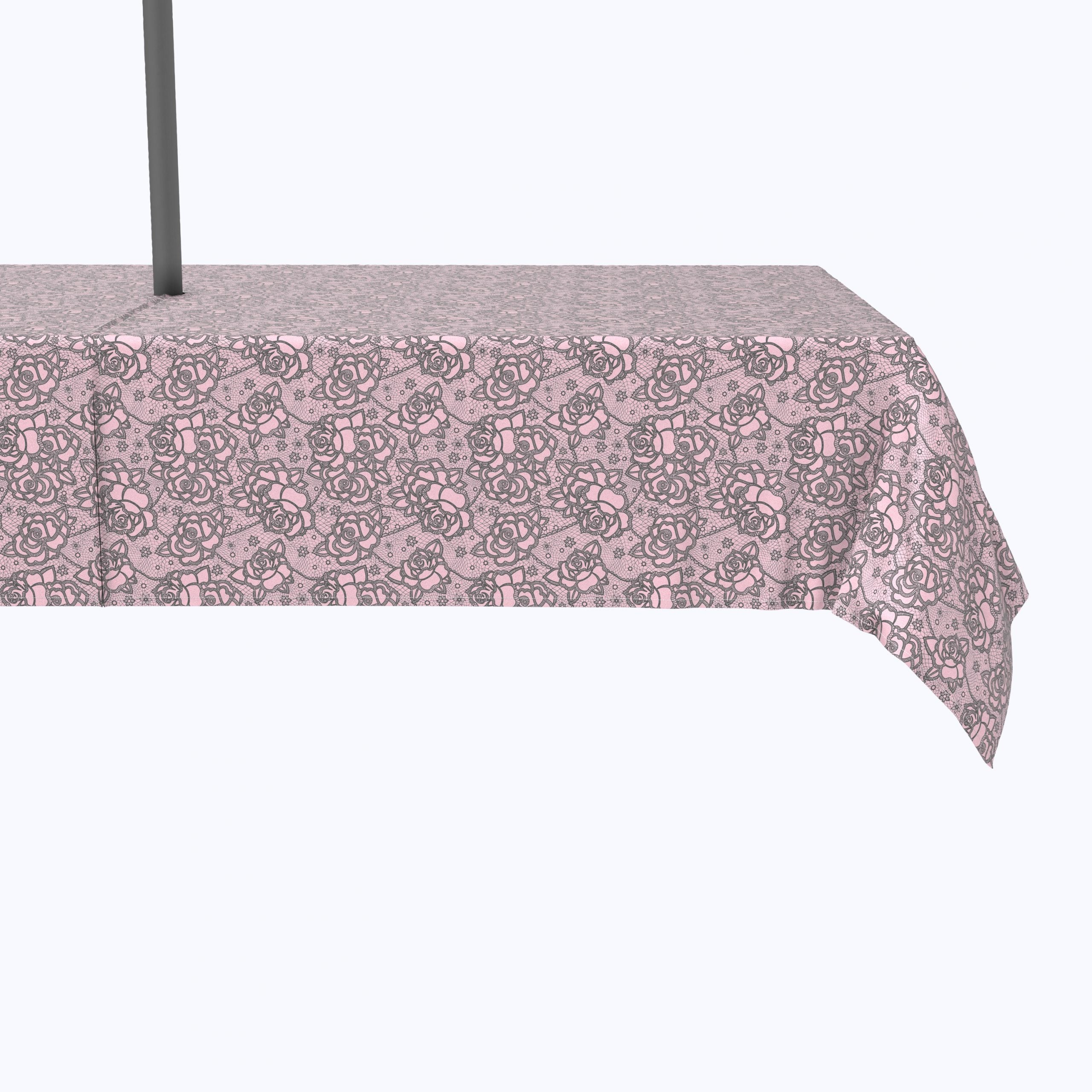 Lacey Pink Roses Outdoor Rectangles – Tablecloth.com