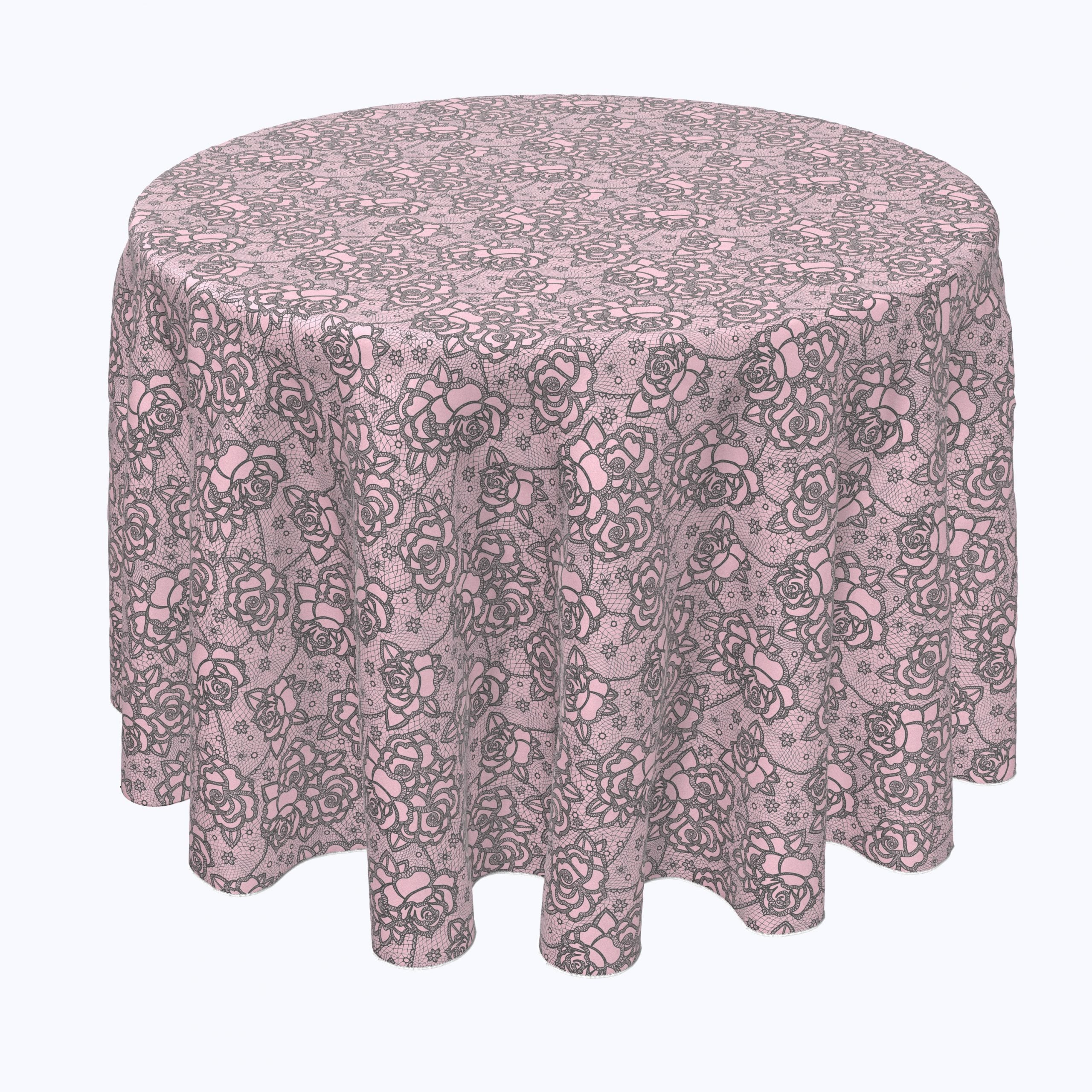 Lacey Pink Roses Rounds – Tablecloth.com