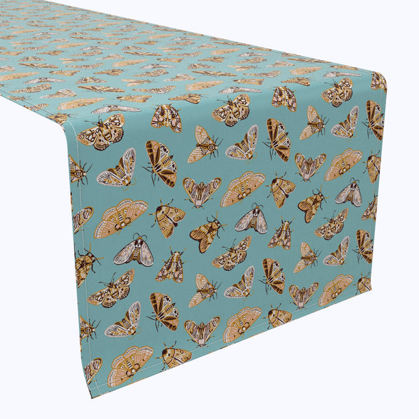 Moths on Blue Background Table Runners – Tablecloth.com