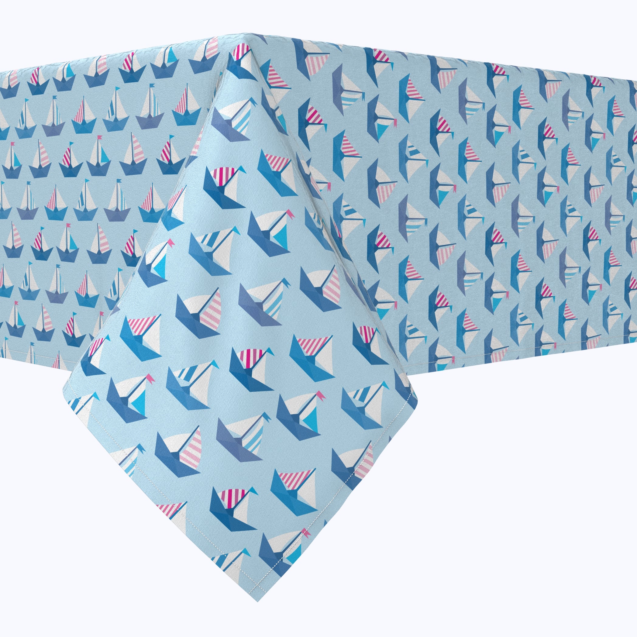 Paper Sailboats Cotton Rectangles – Tablecloth.com