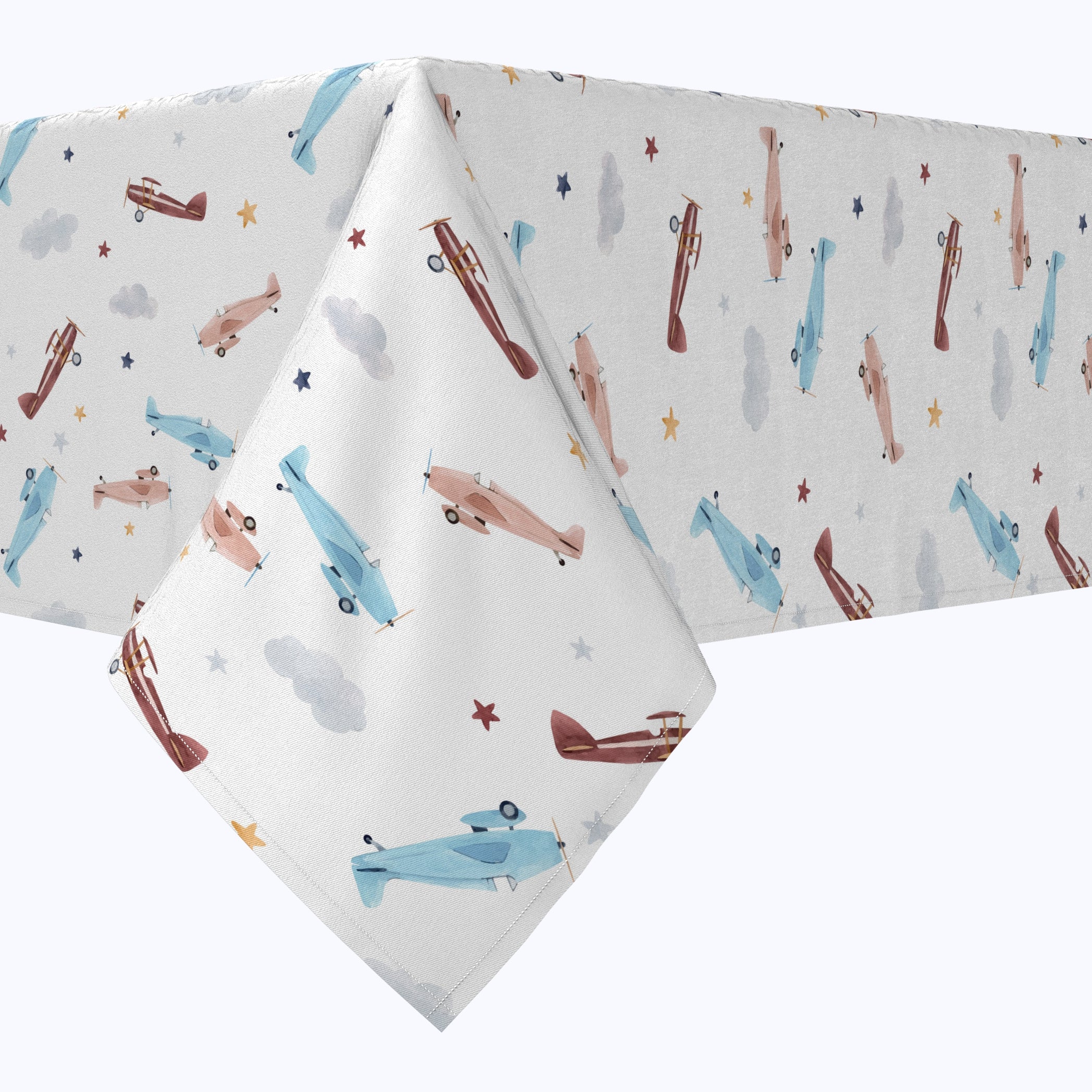Watercolor Clouds & Airplanes Tablecloths – Tablecloth.com